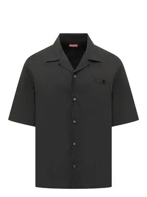 DIESEL® Cut Sleeve Mini Shirt - Nero