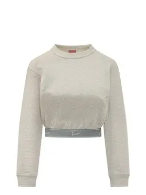 Kenzo Kenzo Cropped Sweatshirt Pale Grey