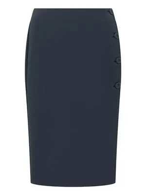 Pinko Button Detailed Midi Skirt - Blu Iride