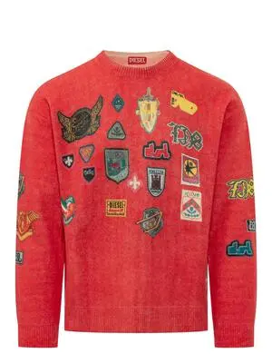 DIESEL® K-paint Graphic Knit Sweater - Rosso