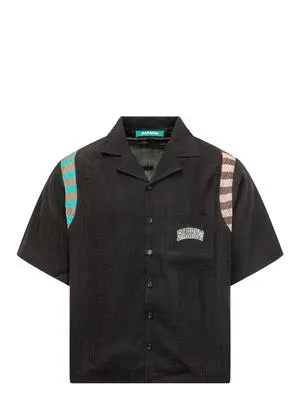 BARROW Viscose Mini Shirt With Cut Sleeves - Nero