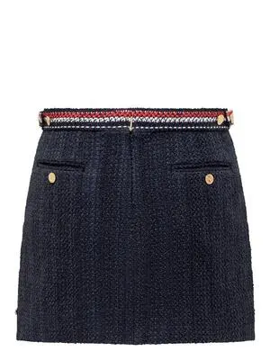 THOM BROWNE Thom Browne Tweed Mini Skirt With RWB Detail