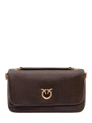 Pinko Soft Horizontal Chain Handbag With Click Closure - Marasca