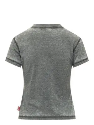 DIESEL® DIESEL Short Sleeve T-Shirt With Front Applications Grigio