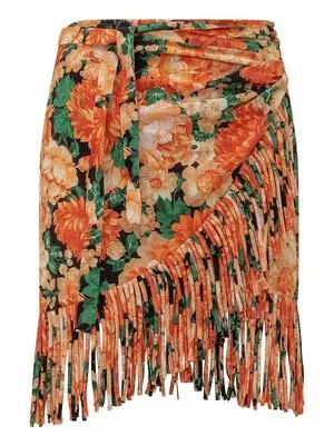 Pinko High-waisted Mini Skirt - Mult.arancio/verde