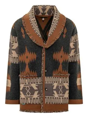 Alanui Jacquard Cardigan - Dark Grey