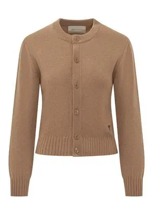 AMI Paris AMI Crewneck Cardigan Camel