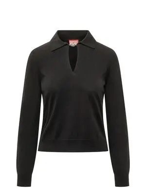 DIESEL® Long Sleeve Collared Top - Nero
