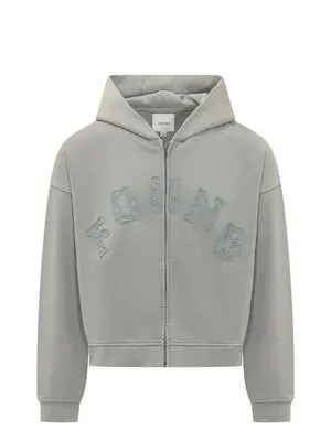 FOUND Logo Zip-up Hooded Sweatshirt - Gray
