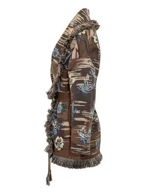 Alanui Hawaii-inspired Knit Cardigan - Brown Multi