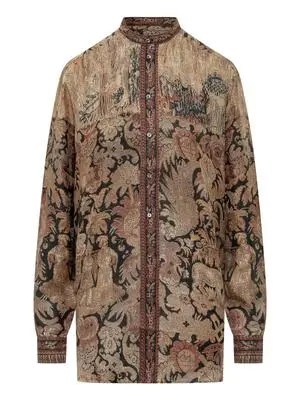 PIERRE-LOUIS MASCIA Silk-blend Shirt - Marrone
