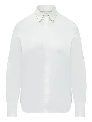 Brunello Cucinelli BRUNELLO CUCINELLI Long Sleeve Classic Fit Shirt Bianco