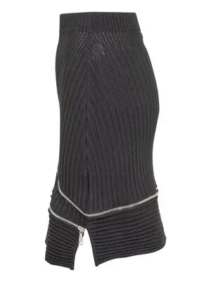 ANDREĀDAMO Zip Detail Mini Skirt - Black