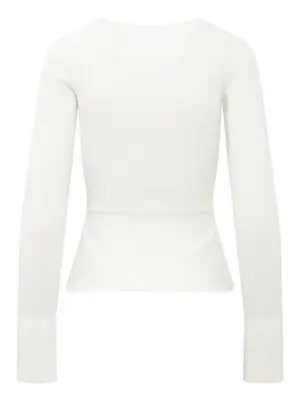 ANDREĀDAMO Chic Stretch Fabric Top - Ivory