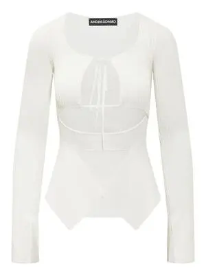 ANDREĀDAMO Chic Stretch Top - Ivory