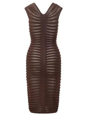 Elisabetta Franchi Chic Midi Suit Dress - Cacao