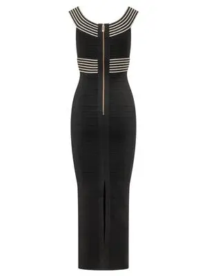 Elisabetta Franchi Chic Midi Suit Dress - Nero/burro