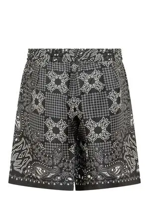 Amiri Mini Check Silk Shorts - Black