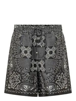 Amiri AMIRI Mini Check Silk Shorts Black