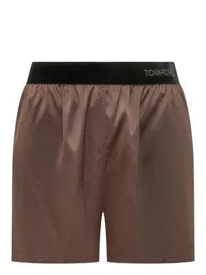TOM FORD TOM FORD Silk Blend Shorts Cinnamon