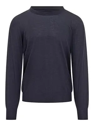 Brunello Cucinelli Fine Gauge Crewneck Sweater - Navy