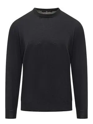 FILIPPO DE LAURENTIIS Merino Wool Crew Neck Sweater - Navy
