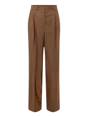 STELLA MCCARTNEY Stella Mccartney Pleated Pinstripe Wool-Silk Trousers