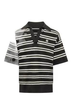 Amiri Classic Ribbed Polo - Black