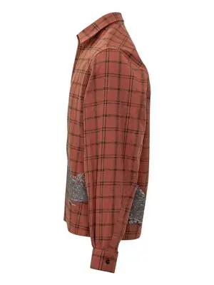 Amiri Sequin Palms Long-sleeve Shirt - Red