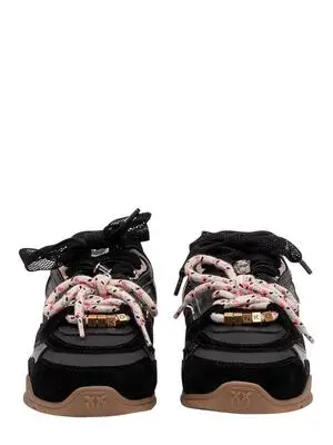 Pinko Stylish Leather Sneakers - Black