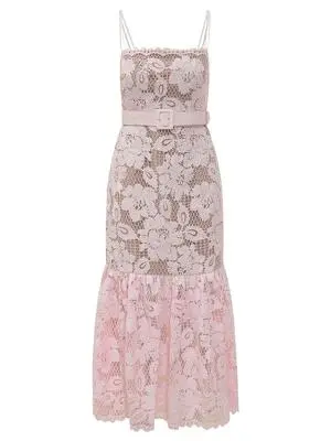 SELF-PORTRAIT Lace Midi Dress - Pink