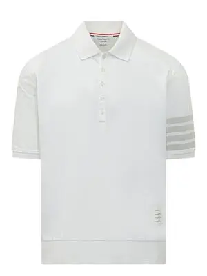 Thom Browne Short Sleeve Polo - White