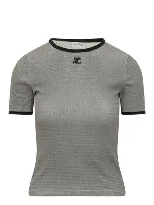 COURREGES Courreges Chic Houndstooth Mini T-Shirt Houndstooth/black