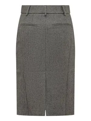 Andamane Tailored Pencil Skirt - Grey/black