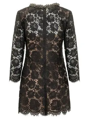 SELF-PORTRAIT Inspired Lace Long Sleeve Mini Dress - Black