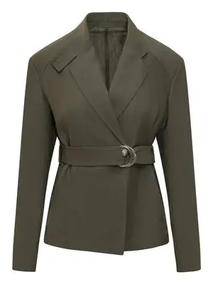 THE SEAFARER Mini Belted Blazer - Verde