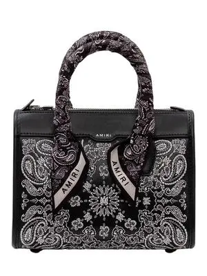 Amiri Mini Triangle Handbag With Bandana Motif - Black