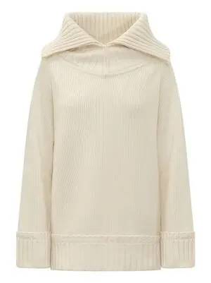 Victoria Beckham Wide-collar Knit Jumper - Ivory