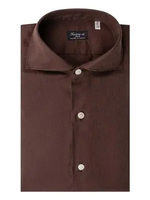 FINAMORE 1925 Eduardo Two-tone Dress Shirt - Moro