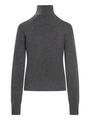 AMI Paris Cashmere And Wool Dolcevita Sweater - Anthracite