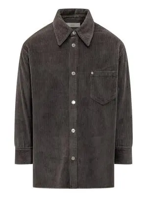 AMI Paris Textured Button-up Overshirt For Fall 2025 - Anthracite