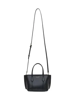 Tory Burch TORY BURCH Leather Mini Tote Handbag Black