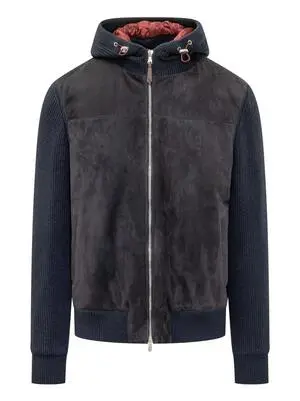 BRUNELLO CUCINELLI Brunello Cucinelli Paint-Detail Leather Jacket