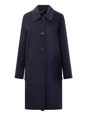 Tory Burch Wool Blend Jacket - Medium Navy
