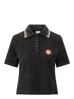 Casablanca CASABLANCA Textured Polo Shirt Black