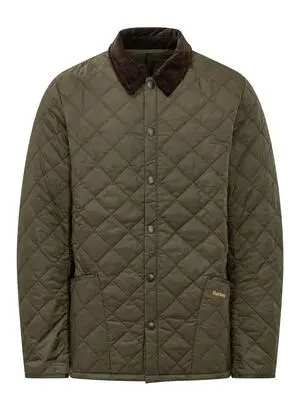 Barbour BARBOUR Quilted Jacket With Velvet Collar Olive
