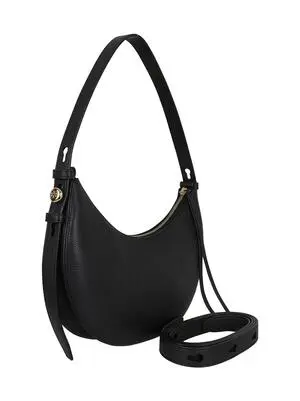 Tory Burch Leather Half Moon Handbag - Black