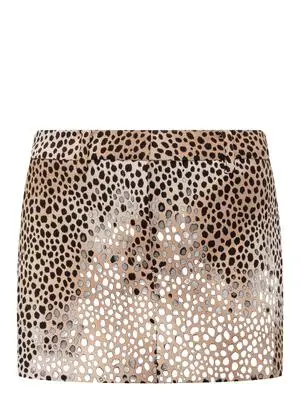 Michael Kors Animal Print Mini Skirt - Bone