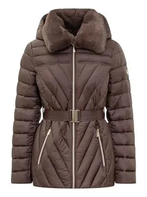 MICHAEL KORS Michael Michael Kors Down Jacket With Belt And Fur Collar