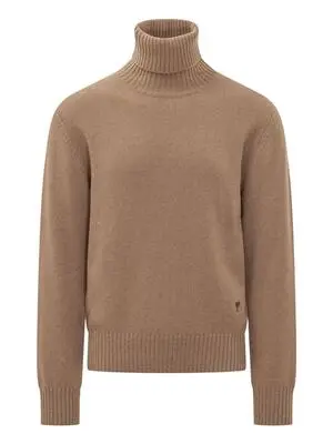 AMI Paris Turtleneck Sweater - Camel